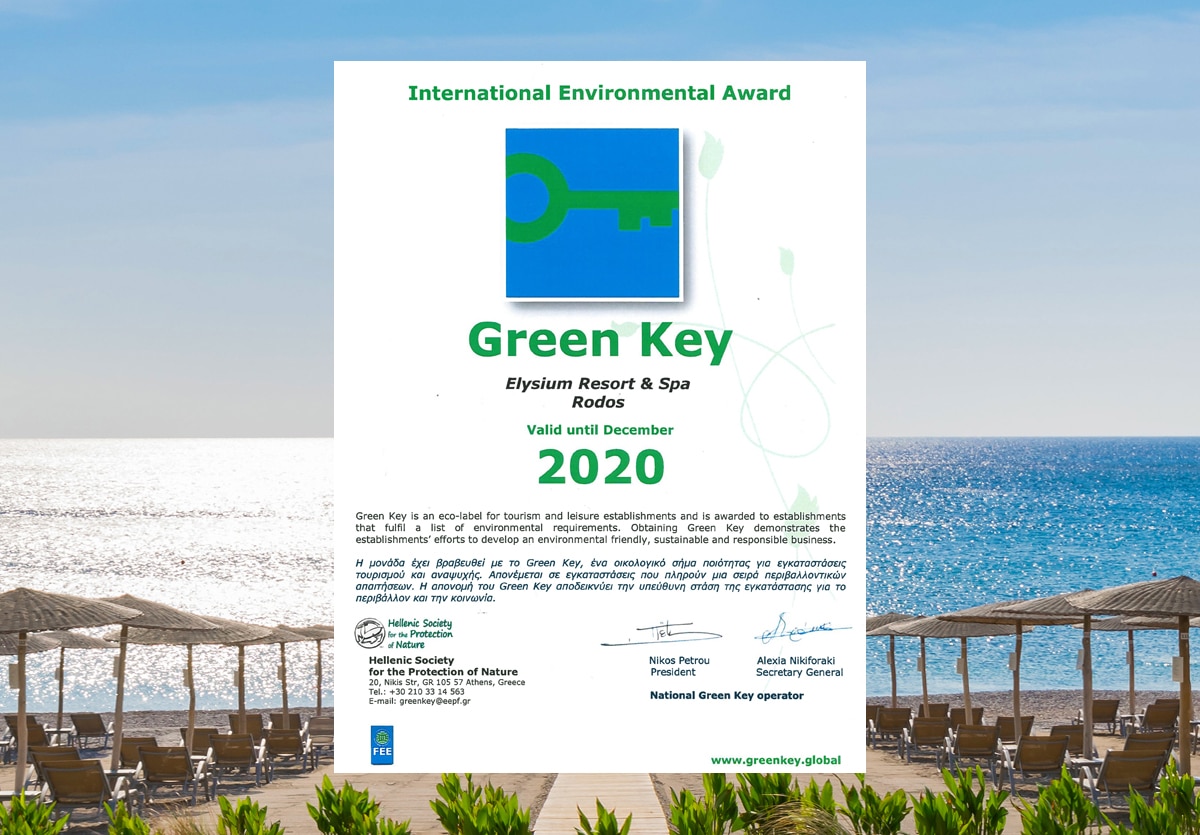 The Green Key Award 2020: ten years in a row! - Elysium Resort & Spa